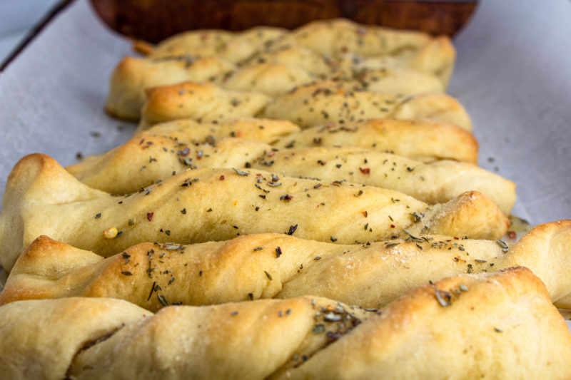 Easy to Make Buttery Garlic Twisted Breadsticks (Vegan) - Mindful Monstera